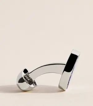 BABETTE WASSERMAN LONDON Rhodium-plated Sodalite Deco Cufflinks