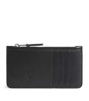 AMI Paris Leather Zipped Card Holder