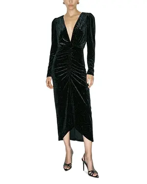 Ronny Kobo Kellan Ruched Midi Dress