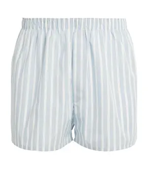 Sunspel Cotton Classic Boxer Shorts - Blue