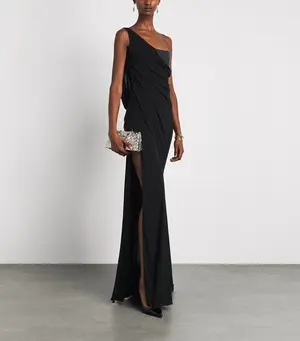 Alex Perry Leather-jersey Asymmetric Gown