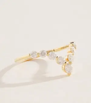 PERSEE Gold And Diamond Wave Dome Ring