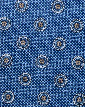 David Donahue Medallion Classic Silk Tie - Blue