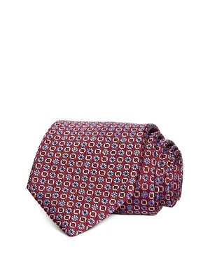 David Donahue David Donahue Neat Jacquard Classic Silk Tie Red