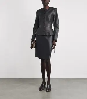 Veronica Beard Lambskin Quinn Peplum Jacket