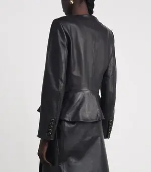 Veronica Beard Lambskin Quinn Peplum Jacket