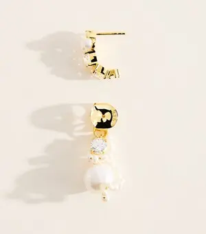 Completedworks Cubic Zirconia Freshwater Pearl Adjustable Drop Earrings
