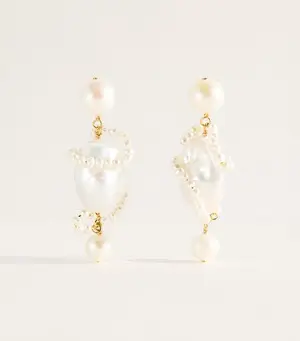 Completedworks Plated Freshwater Pearl Drop Earrings - Gold