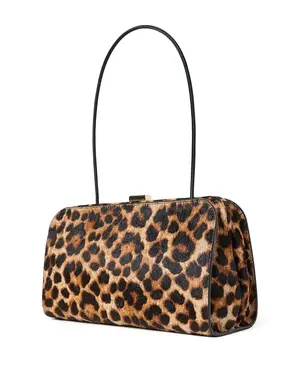 LOEFFLER RANDALL Zella Small Leopard Print Calf Hair Clutch