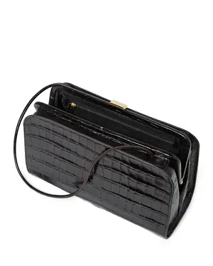 LOEFFLER RANDALL Zella Small Embossed Leather Clutch
