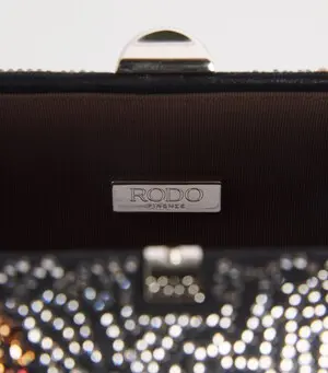 Rodo Suede-effect Embellished Clutch Bag