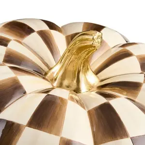 MACKENZIE-CHILDS Chocolate Check Jumbo Pumpkin