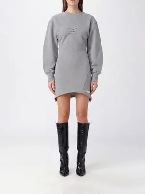 Attico Asymmetrical Mini Sweatshirt Dress In Cotton
