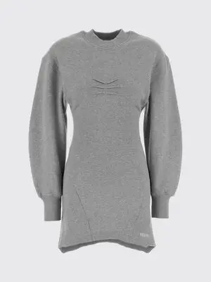 Attico Asymmetrical Mini Sweatshirt Dress In Cotton