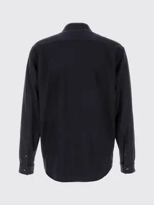 Giorgio Armani Long-sleeved Virgin Wool Shirt With A Mandarin Collar