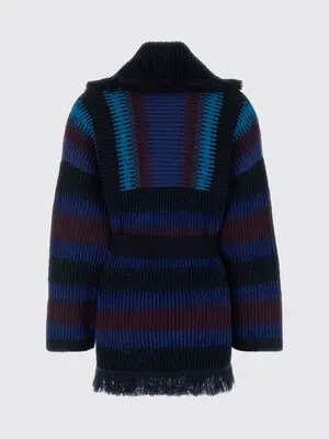 Giorgio Armani Striped Fringe Belted Sweater