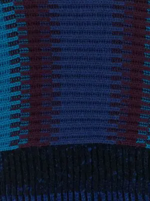 Giorgio Armani Striped Fringe Belted Sweater