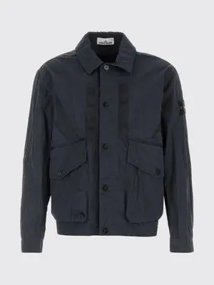 Stone Island Water-repellent Nylon Shirt Jacket With Compass Logo