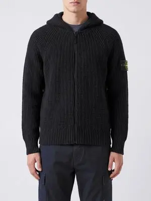 Stone Island Cotton Zip-up Hoodie With Compass Logo