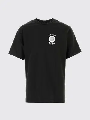 Kenzo Crewneck Cotton T-shirt With Front And Back Contrast Logo