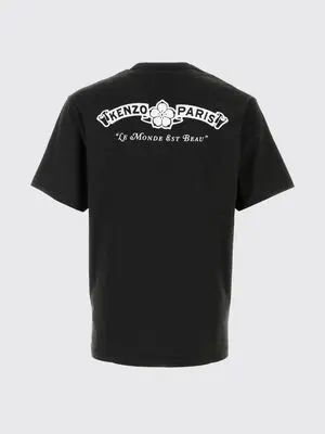Kenzo Crewneck Cotton T-shirt With Front And Back Contrast Logo