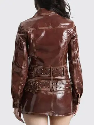 DIESEL® L-egend Sheepskin Biker Jacket With Lapel Collar