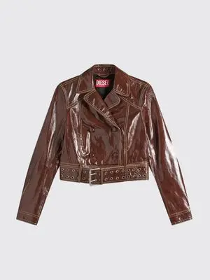 DIESEL® L-egend Sheepskin Biker Jacket With Lapel Collar