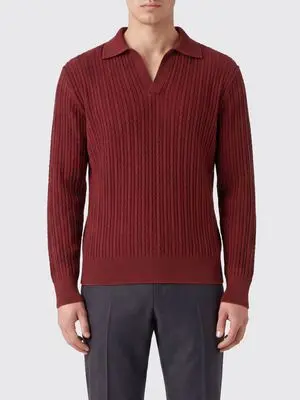 FERRAGAMO Long-sleeved Knit Polo - Red
