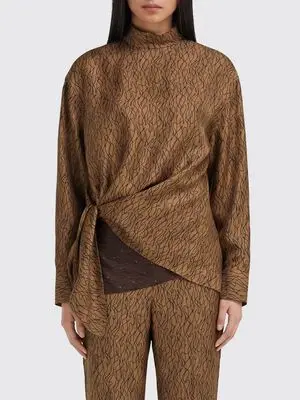 FERRAGAMO Printed Long Sleeve High Neck Top