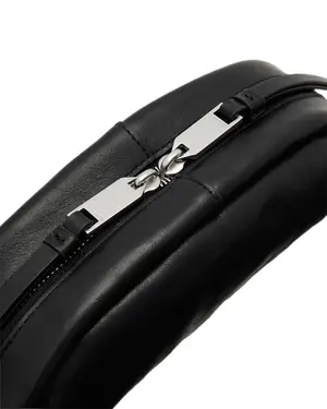 ALLSAINTS Rosalie Small Leather Pouch - Black/silver