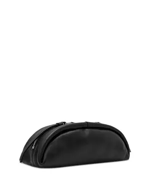 ALLSAINTS Rosalie Small Leather Pouch - Black/silver