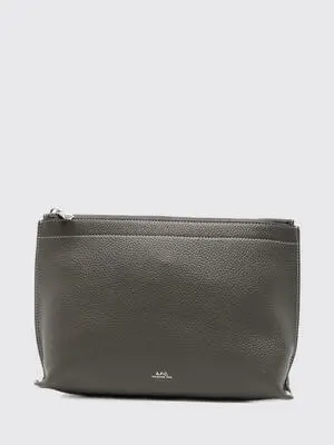 A.p.c. Hammered Calfskin Clutch Grey