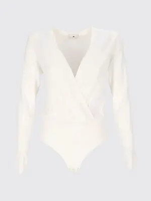 Elisabetta Franchi Ribbed V-neck Bodysuit - White