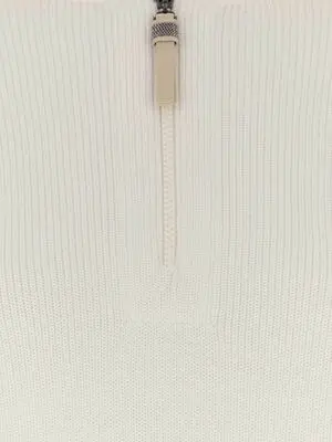 Brunello Cucinelli Quarter Zip Ribbed Sweater