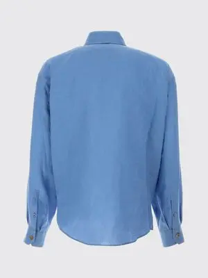 Versace Linen Shirt With French Collar And Patch Pockets