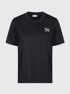 Burberry Cotton T-shirt With Embroidered Equestrian Knight Detail - Black