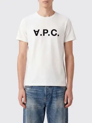 A.p.c. Organic Cotton T-shirt With Contrasting Logo Print - White