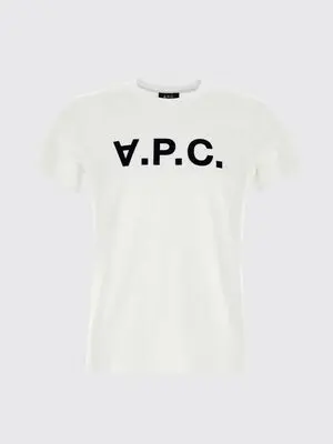 A.p.c. Organic Cotton T-shirt With Contrasting Logo Print - White
