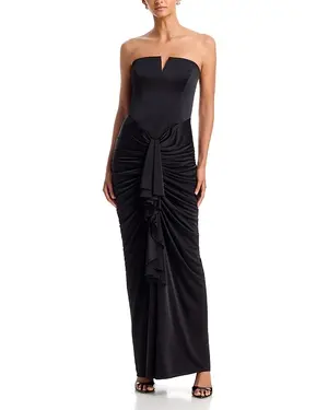 ET OCHS Selena Draped Strapless Gown