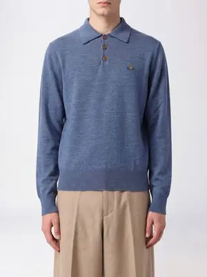 VIVIENNE WESTWOOD Mark Knitted Wool Polo - Blue