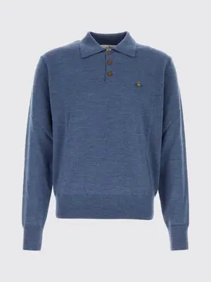 VIVIENNE WESTWOOD Mark Knitted Wool Polo - Blue