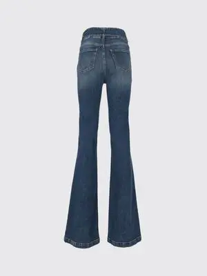 Elisabetta Franchi High-waisted Skinny Flare Jeans In Cotton Denim