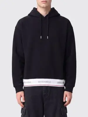 Dsquared2 Relaxed Fit Jacquard Logo Cotton Hoodie