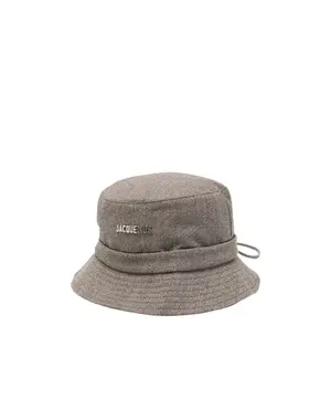 Jacquemus Logo Plaque Drawstring Bucket Hat