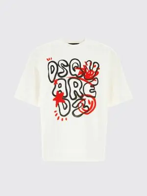 Dsquared2 Crew Neck Cotton T-shirt With Contrast Logo Print
