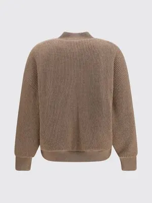 Brunello Cucinelli Pure Cashmere Bomber Collar Cardigan - Brown