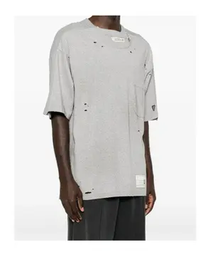 Mihara Yasuhiro Distressed-effect Layered-detail T-shirt - Grey
