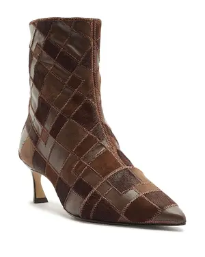 ALEXANDRE BIRMAN Annelise 50 Patchwork Calf Hair & Suede Ankle Boots