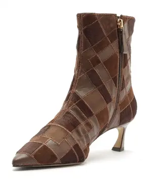 ALEXANDRE BIRMAN Annelise 50 Patchwork Calf Hair & Suede Ankle Boots