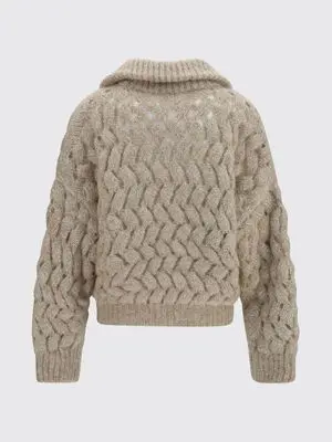 Brunello Cucinelli Zip-up Knit Sweater - Beige